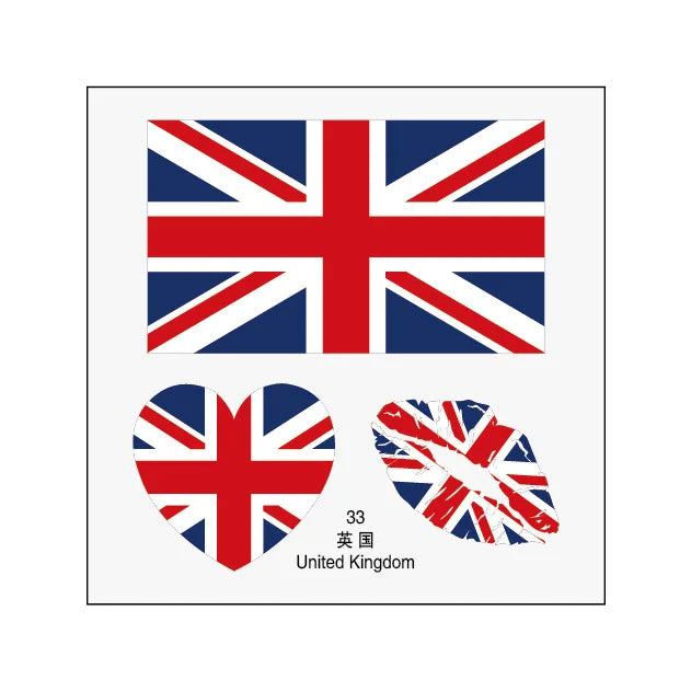 US Canada Mexico flag tattoo stickers, football matches, sports games ...